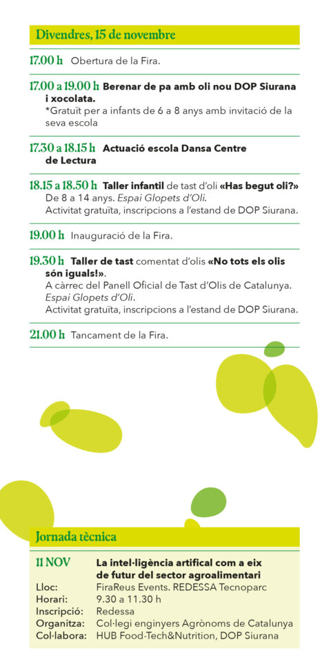 Fira de l'Oli Nou a Reus - Denominació d'Origen Protegida Siurana ...